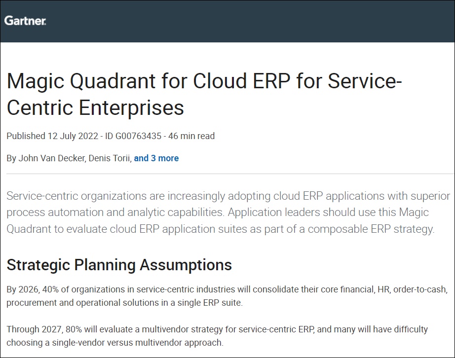 Gartner Magic Quadrant Cloud 2022