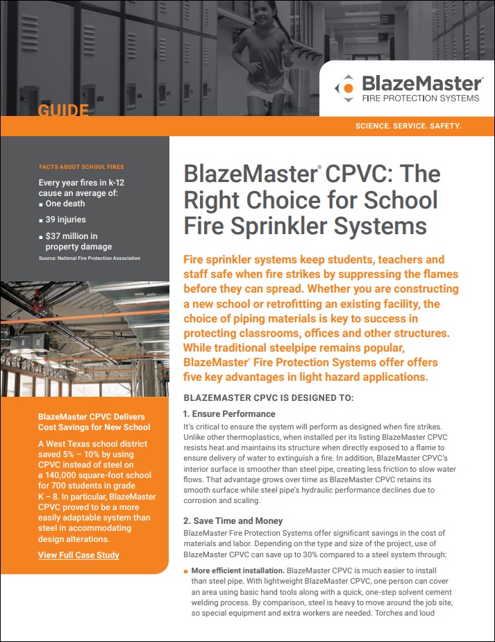 BlazeMaster® CPVC: The Right Choice for School Fire Protection ...